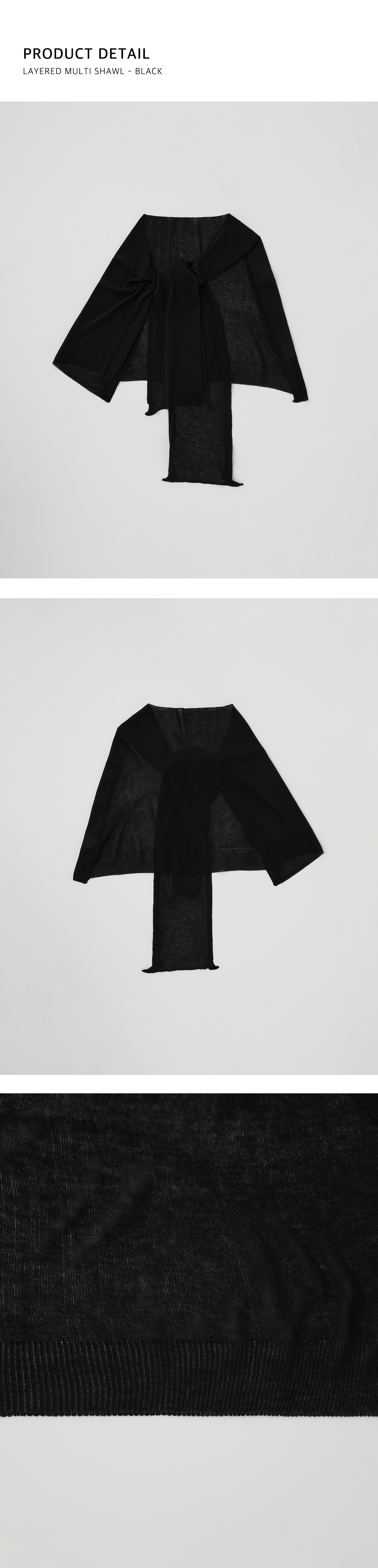 LAYERED MULTI SHAWL - BLACK - 감도 깊은 취향 셀렉트샵 29CM